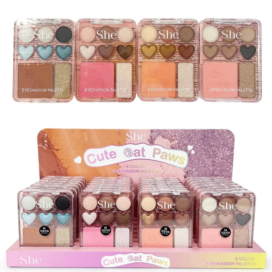 S.HE - Cute Cat Paws 8 Color Eyeshadow Palette – TRUECOLOR WHOLESALE