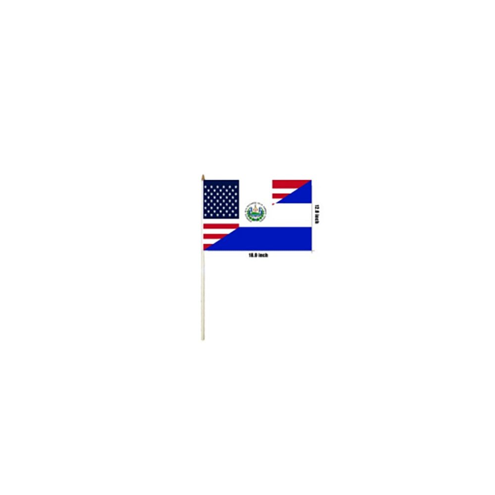 HAND STICK FLAG 30cm x 45cm USA/EL SALVADOR – TRUECOLOR WHOLESALE